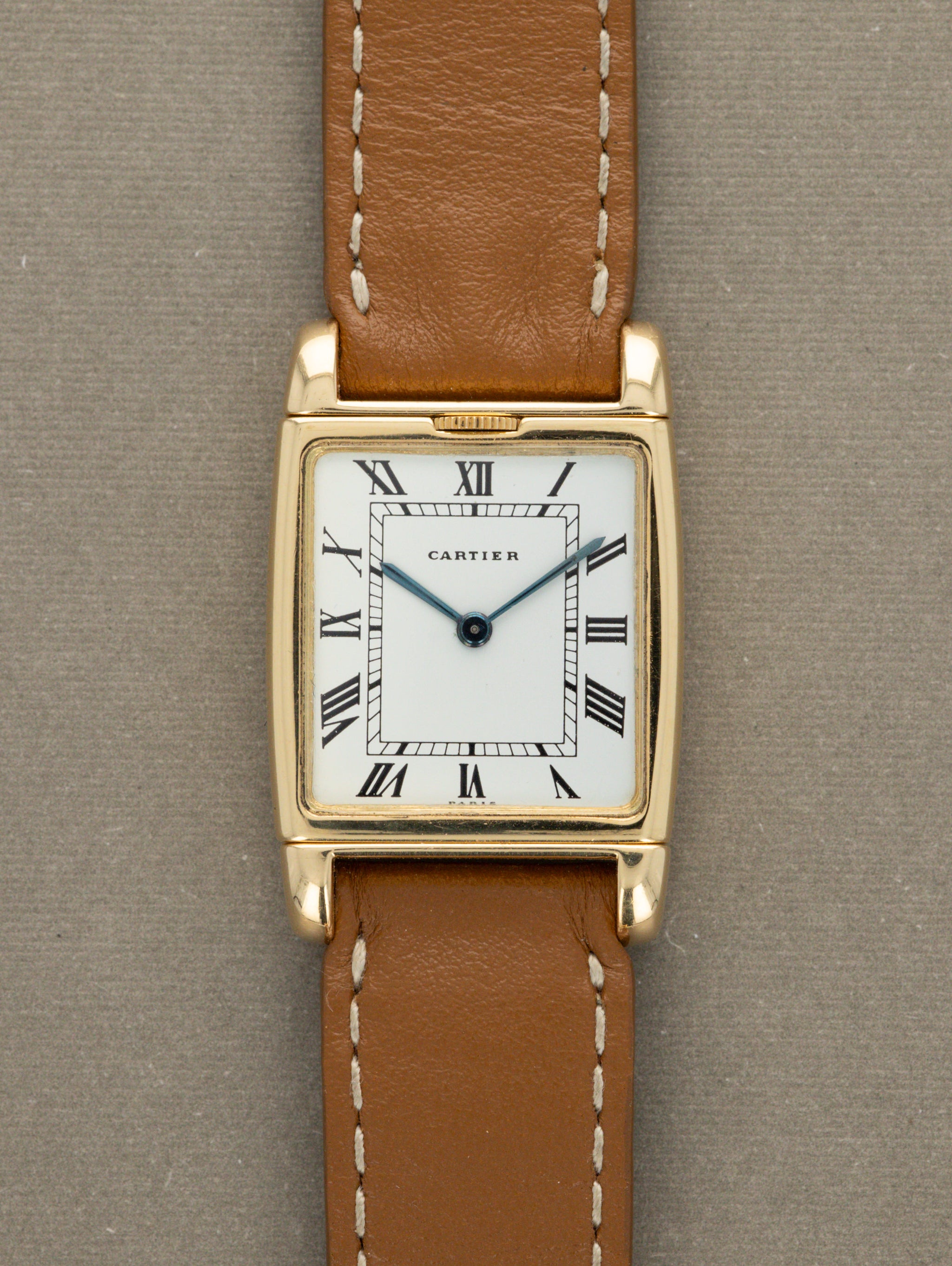 Cartier Tank Reverso 'Dual Time' - White & Gold 'Paris' Dials Full Set