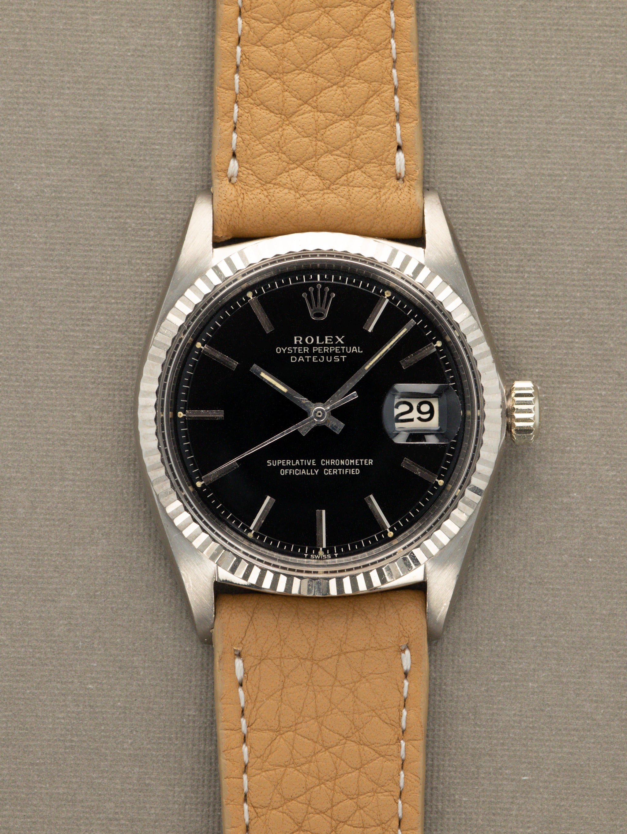 Rolex Datejust Ref. 1601/9 - White Gold W/ Black 'Gilt' Dial