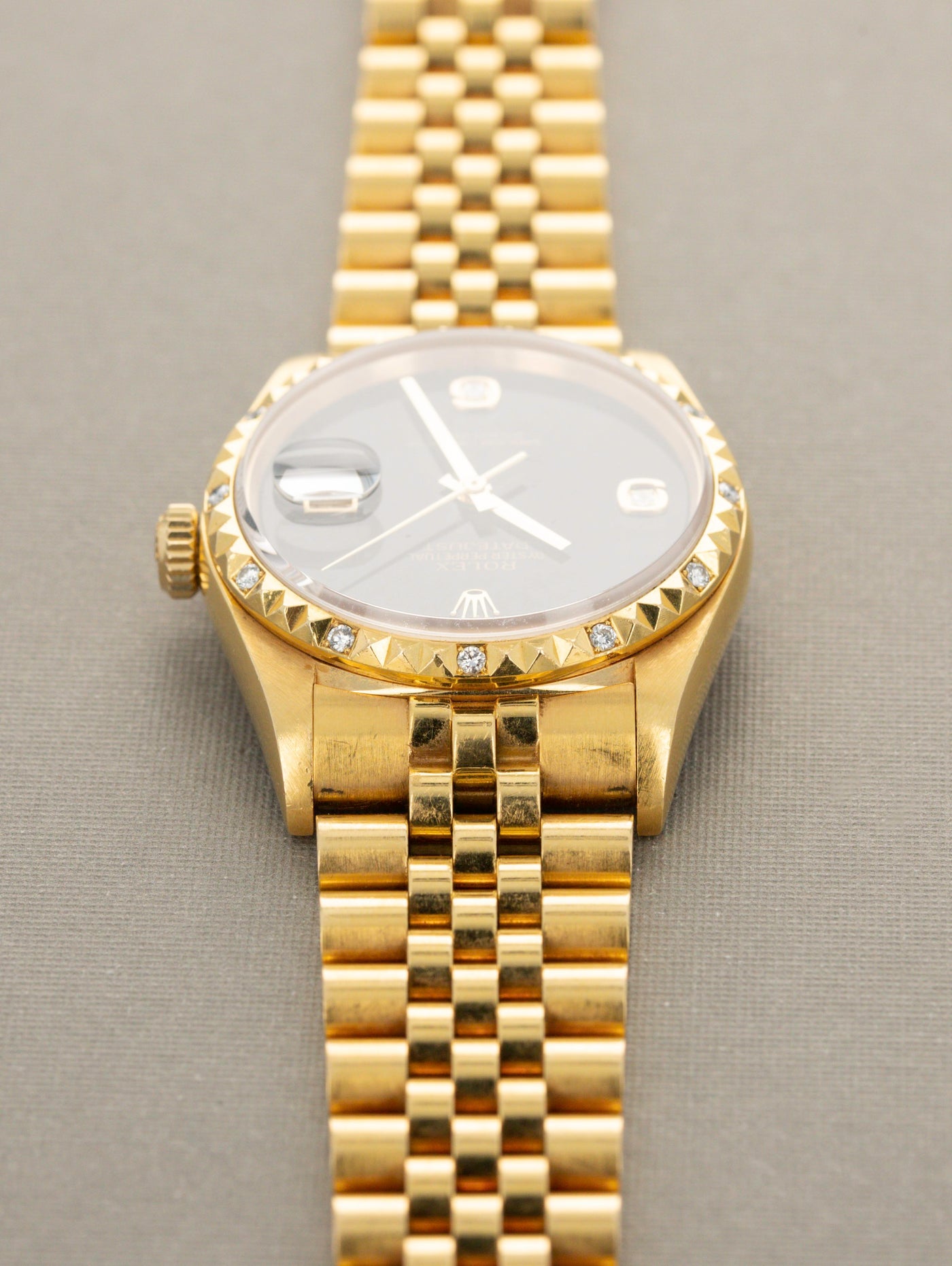 Rolex Datejust Ref. 16058 - Pyramid Bezel, and Onyx Dial with Diamond