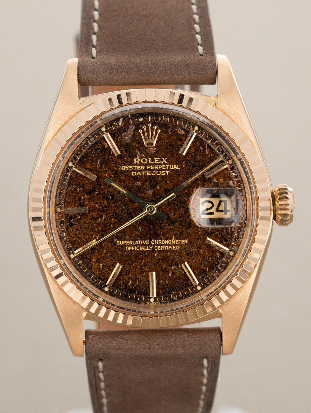 Rolex Datejust Ref. 1601 - Rose Gold Chocolate Stardust Dial